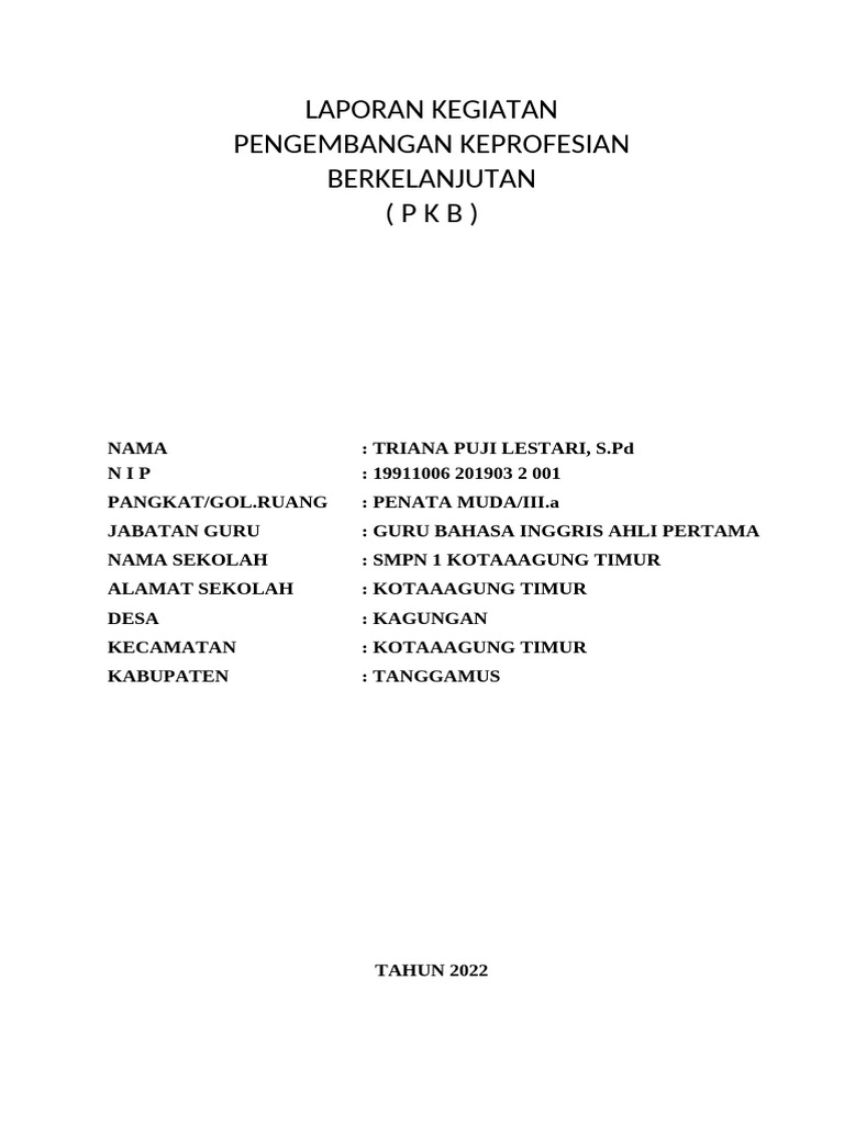 LAPORAN KEGIATAN PKB Nana | PDF