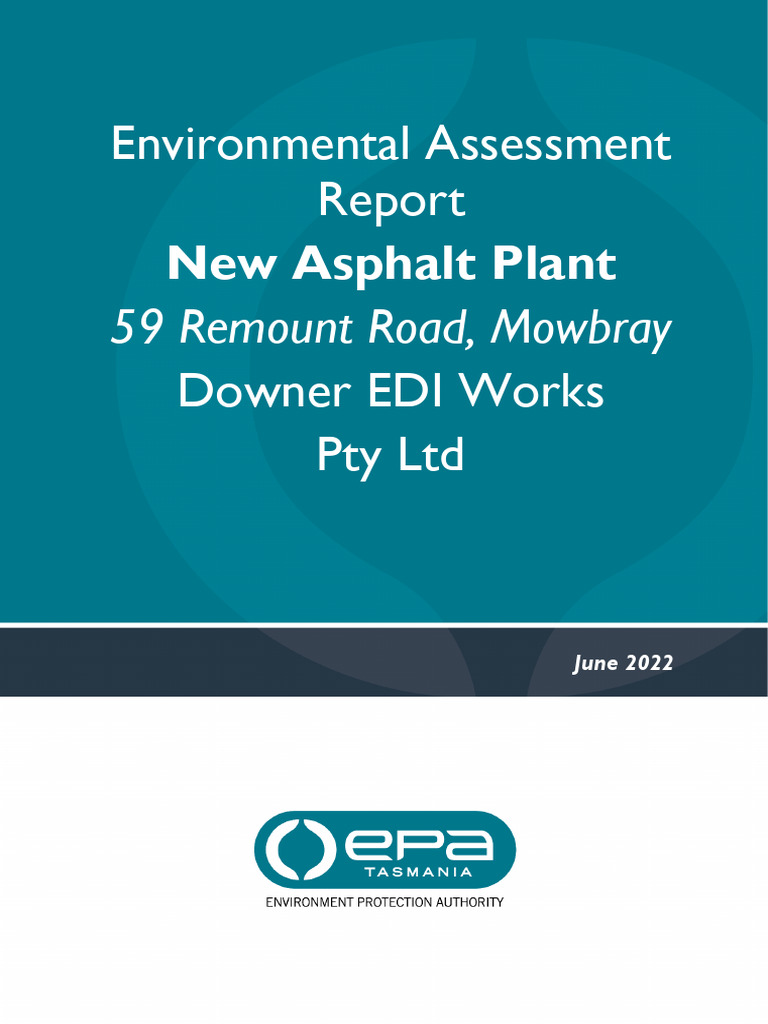 Downer EDI Asphalt Plant, Mowbray - EAR | PDF | Environmental Impact ...