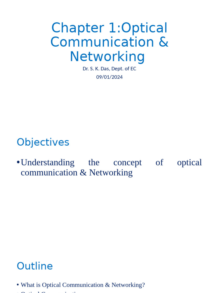 Optical Communication & Networking Overview | PDF | Wavelength Division ...