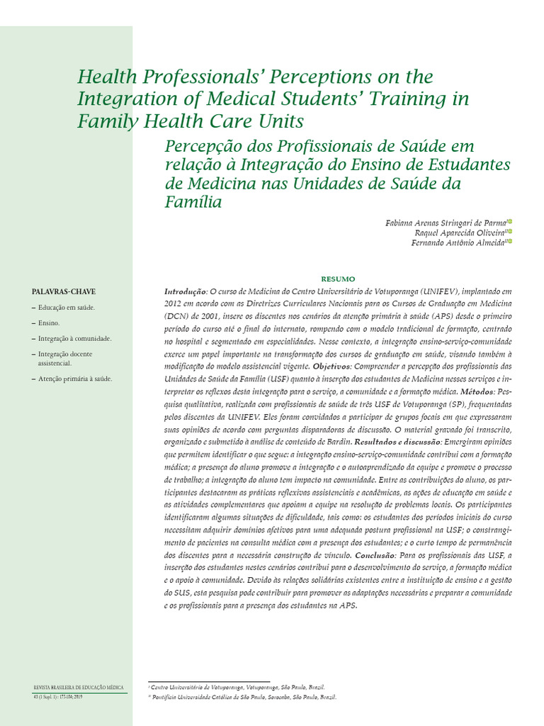 Health Professionals Perceptions On The | PDF | Remédio | Sistema de saúde