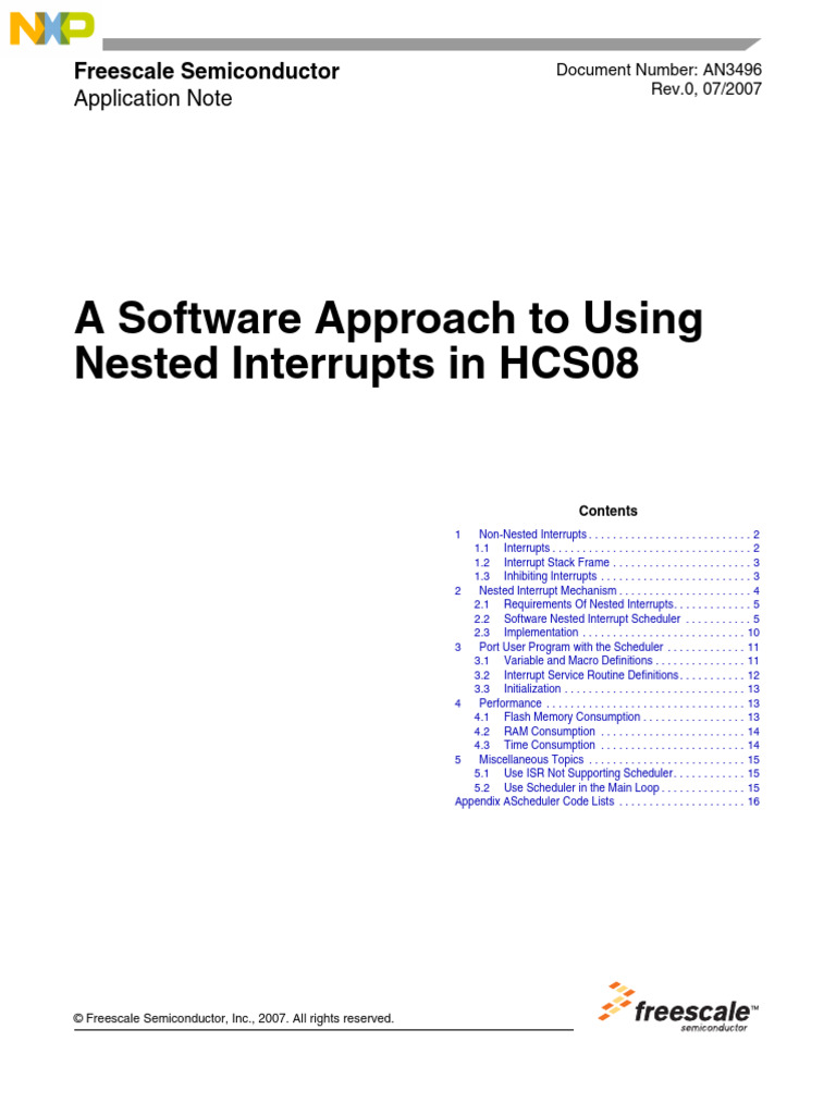 An3496 Nested Interrupt HCS08 | PDF | Scheduling (Computing) | Queue (Abstract Data Type)