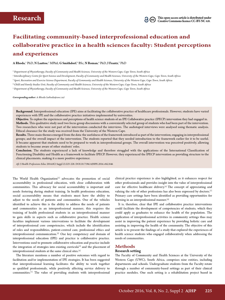 Facilitating Community Based Interprofes | PDF | Focus Group | Qualitative Research