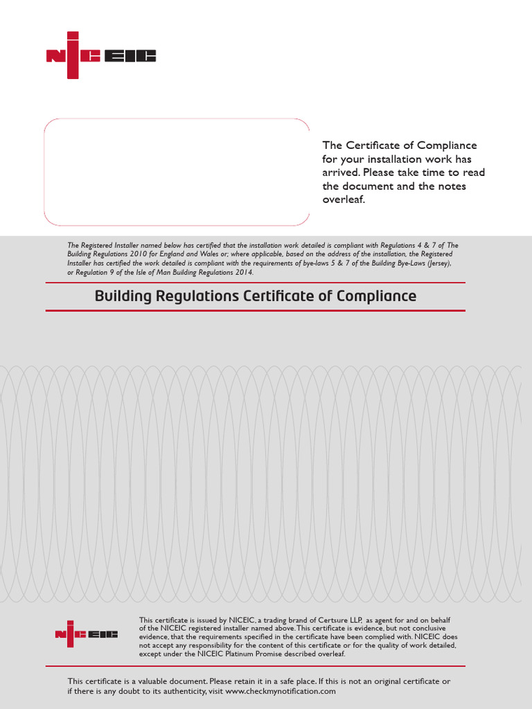 100 Upper Abbey Road - Part P Certificate | PDF | Regulatory Compliance | Justice
