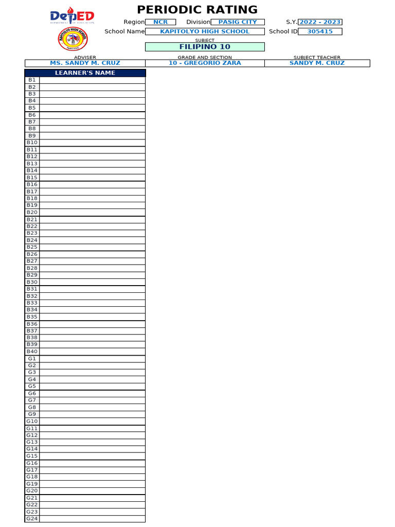 Class Record Vs3.0 (Eng, Fil, AP, Esp) | PDF | International Economic Organizations | World Economy