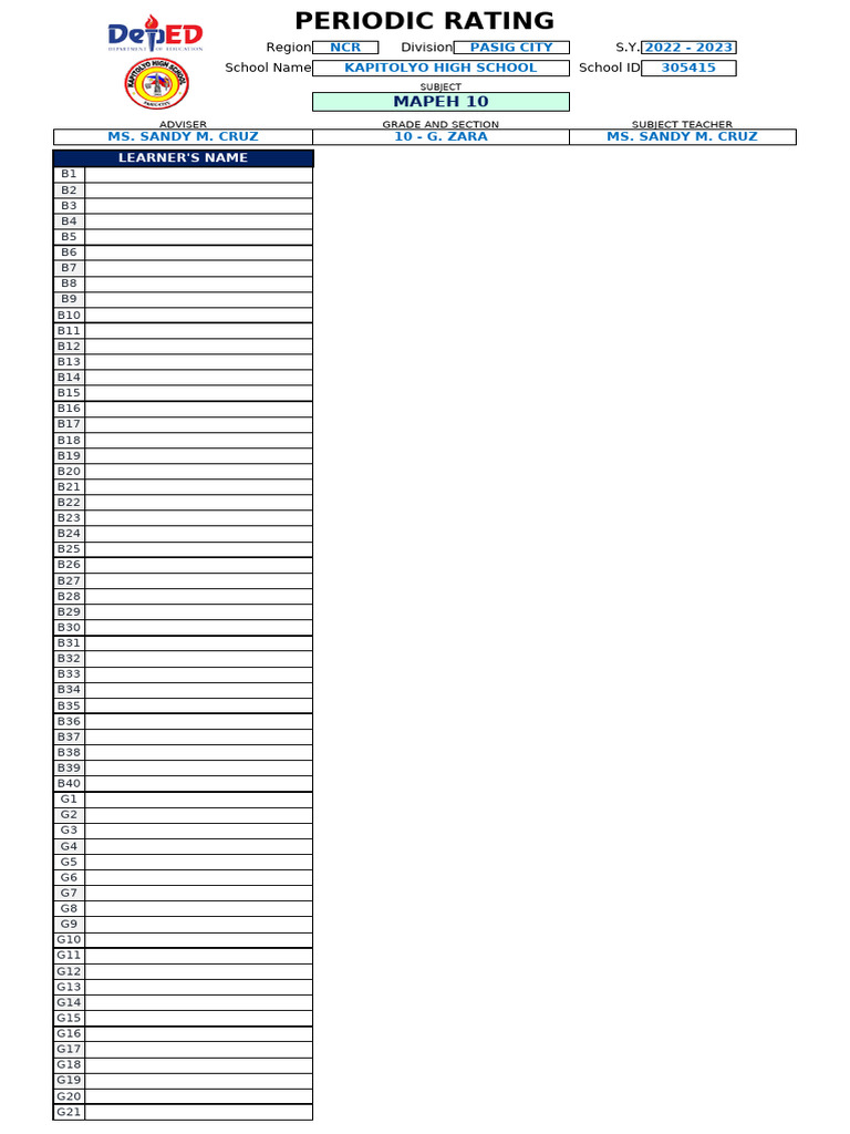 CLASS RECORD Vs3.0 (MAPEH With Conso For Reading) | PDF | Global Politics | Economy Related ...