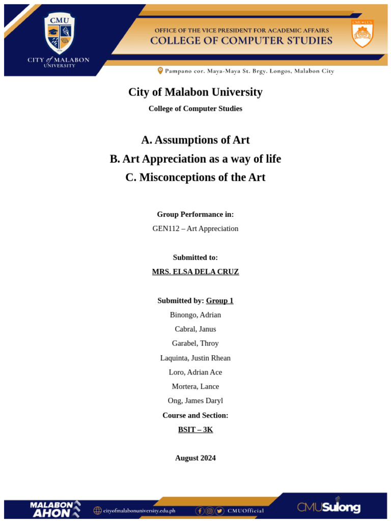 Group 1 - Assumptions of Art | PDF | Experience | Feeling