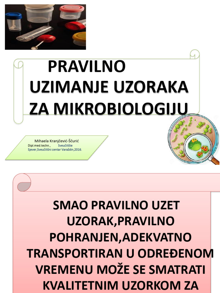 Uzimanje Uzoraka Za Mikrobiologiju Unin 2017 | PDF