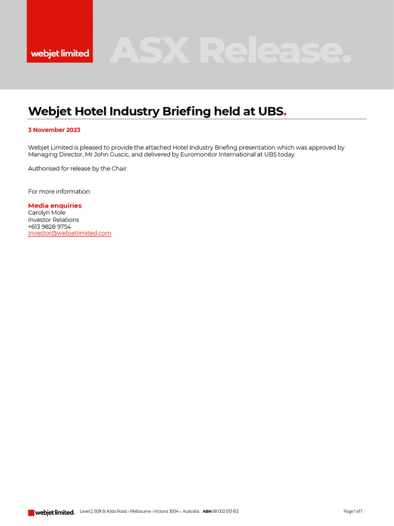 WEB - ASX - 11 03 23 - Hotel Industry Briefing Presentation | PDF ...