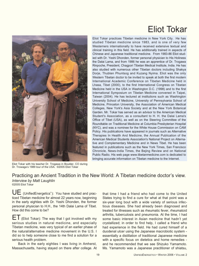 A Tibetan Medicine-Doctor's View - Interview With Eliot Tokar | PDF ...