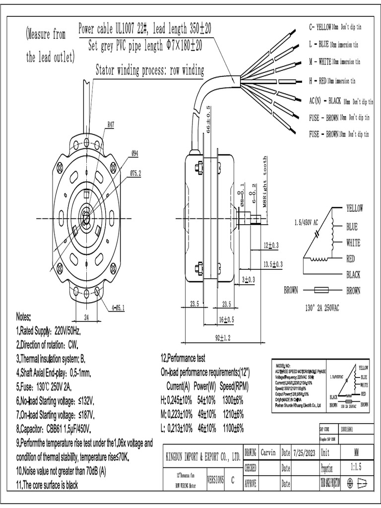 12inch Motor Drawing | PDF