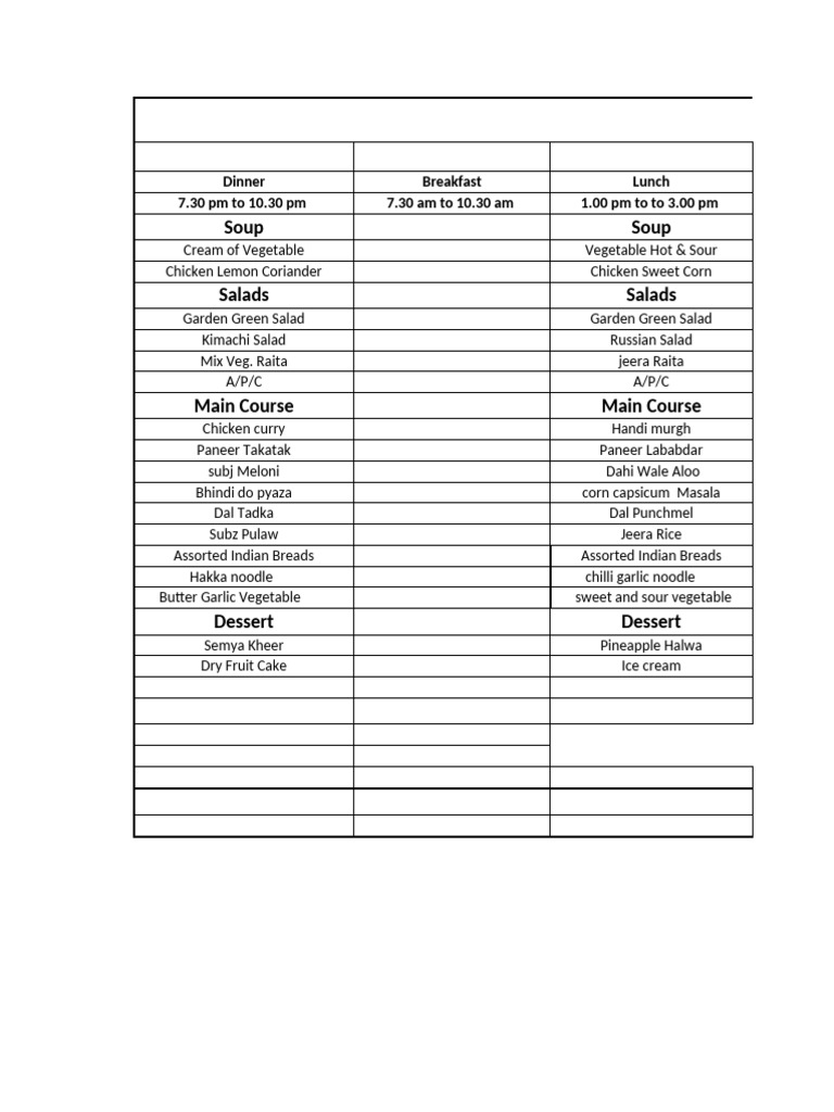 Group Menu | PDF | Indian Cuisine | Salad