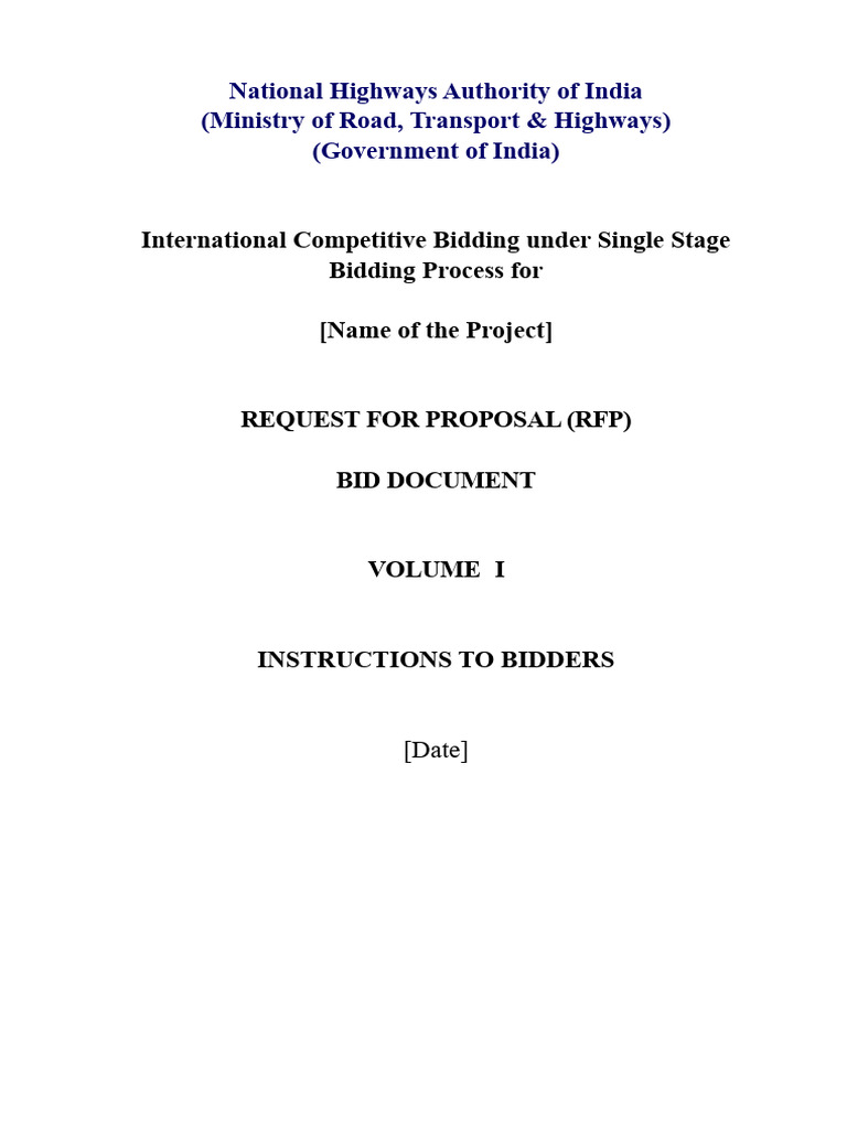 Annex 3-Combined Model RFP For BOT Toll Updated Till 31 - 10-2023 | PDF | Cheque | Request For ...