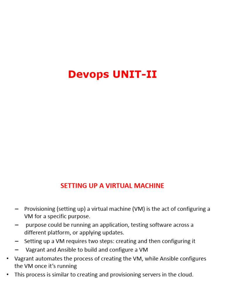 Devops Unit 2 Pdf Virtual Machine Information Technology Management