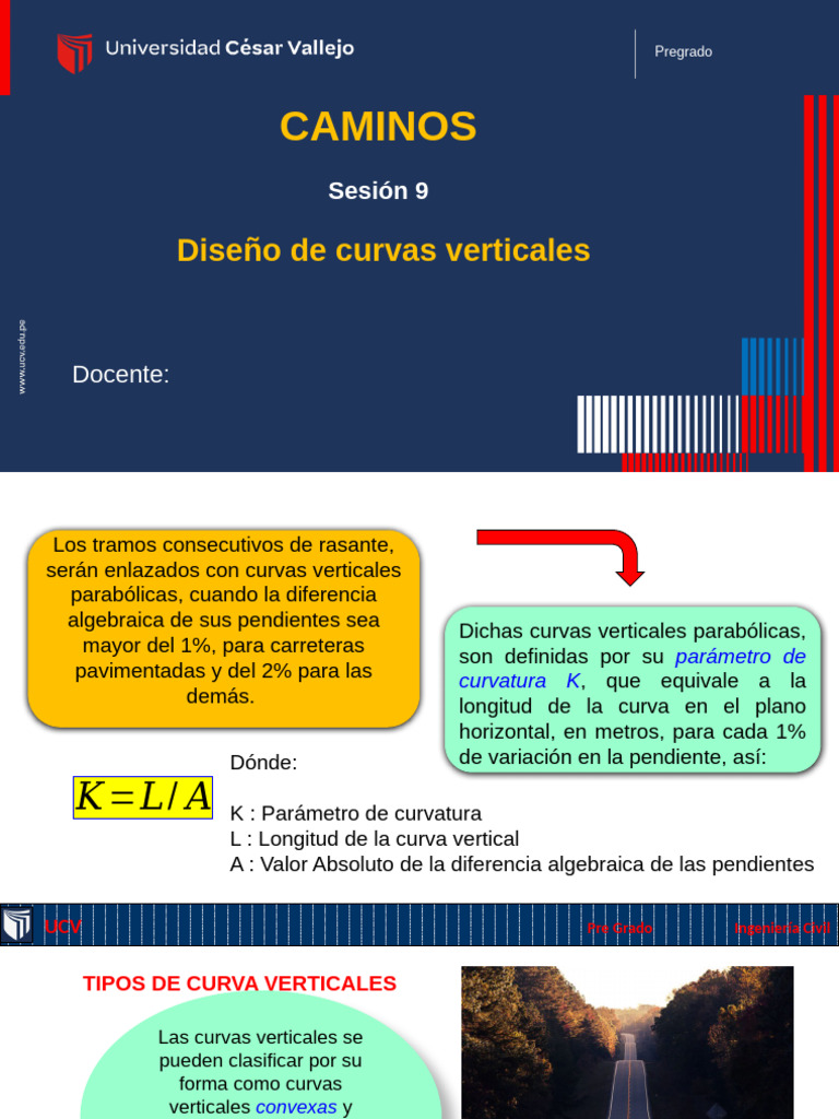 3.1 Clase 9 Diseño de Curvas Verticales | PDF | Curva | Longitud