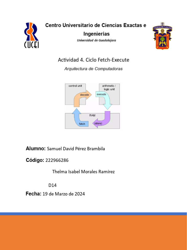Actividad 4 - Ciclo Fetch Execute - Samuel David Pérez Brambila | PDF ...
