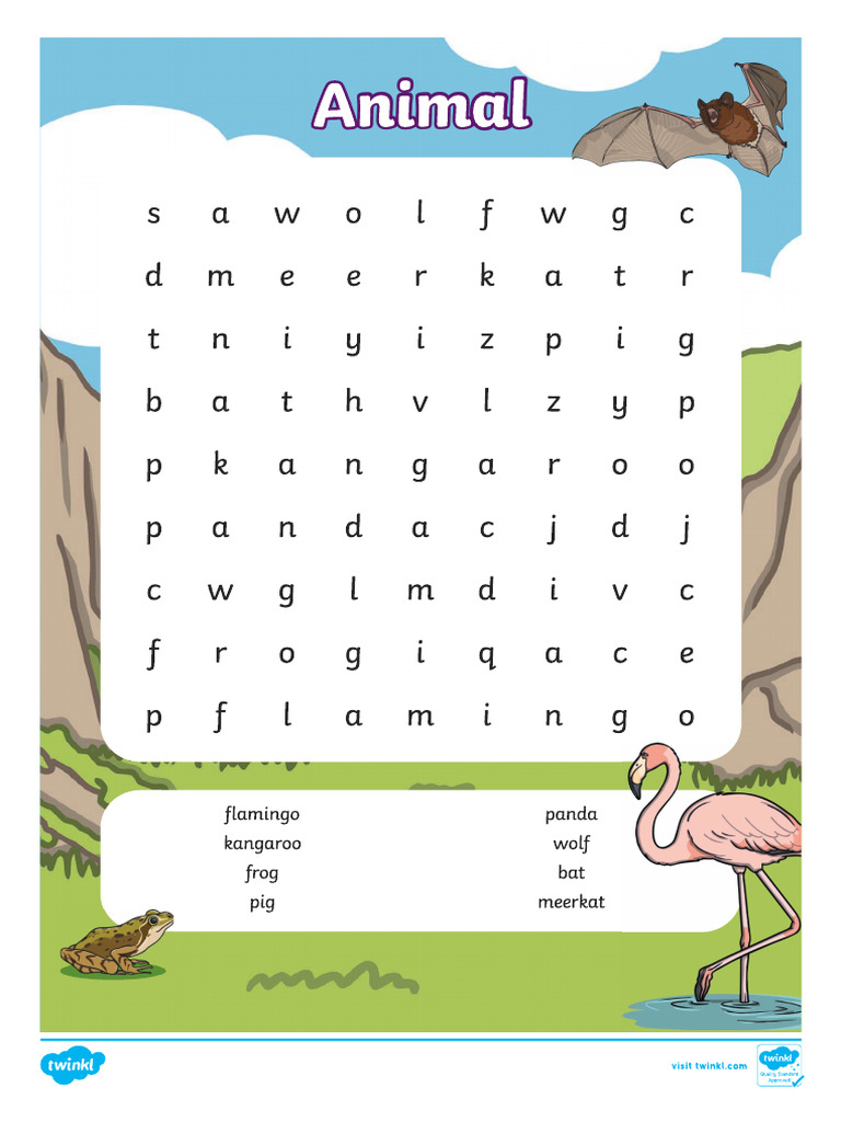 Animal Word Search | PDF