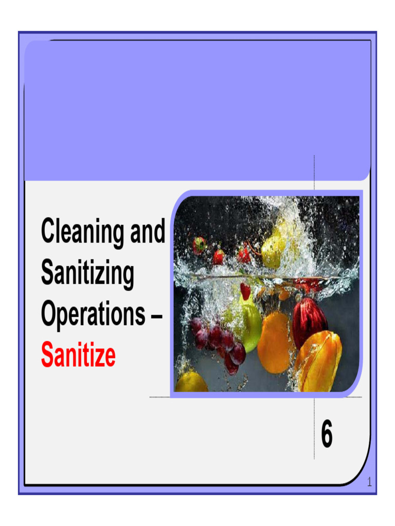 Sanitizing Process | PDF | Disinfectant | Water