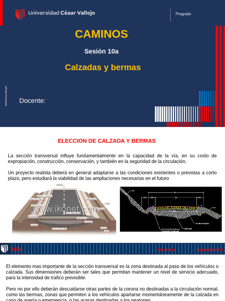3.1 Clase 10-A Eleccion de Calzada y Bermas | PDF | Tráfico ...