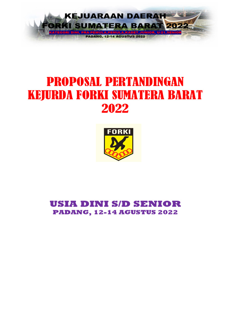 Proposal Kejurda Forki Sumbar 2022 | PDF