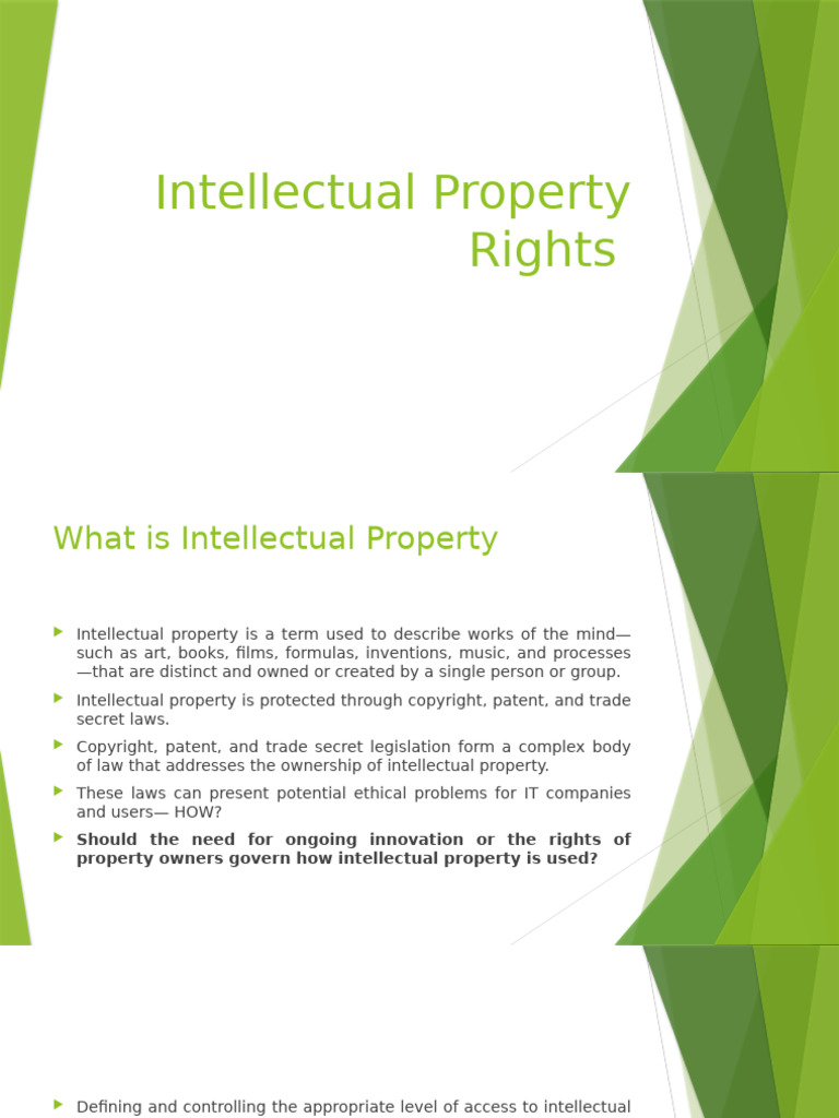 Intellectual Property Rights | PDF | Patent | Copyright