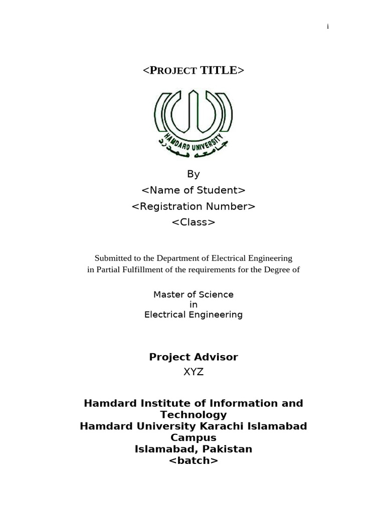 Sample Final Year Project Report | PDF | Data Compression ...