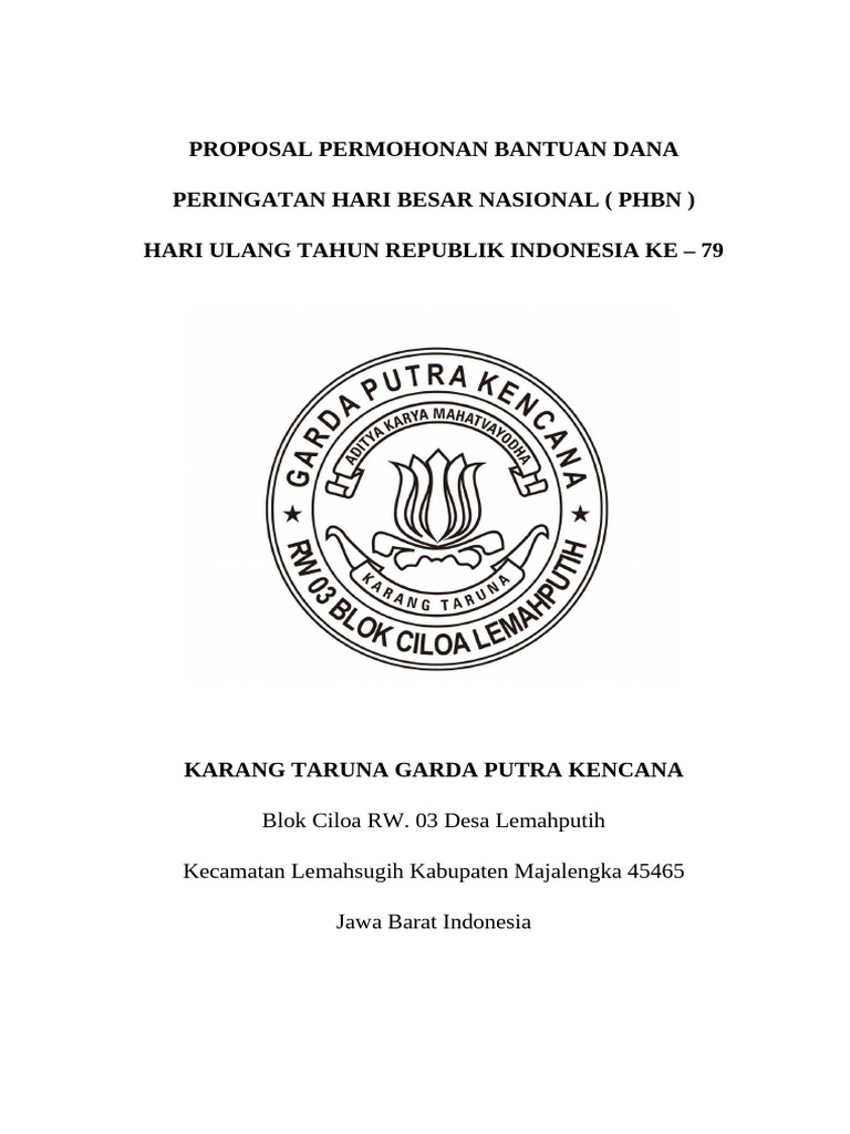 Proposal Permohonan Dana 17 Agustus Ciloa 2024 | PDF