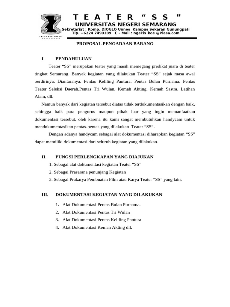 Proposal Pengadaan Barang | PDF