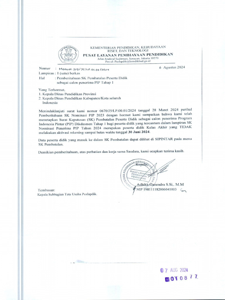 Pembatalan PIP | PDF