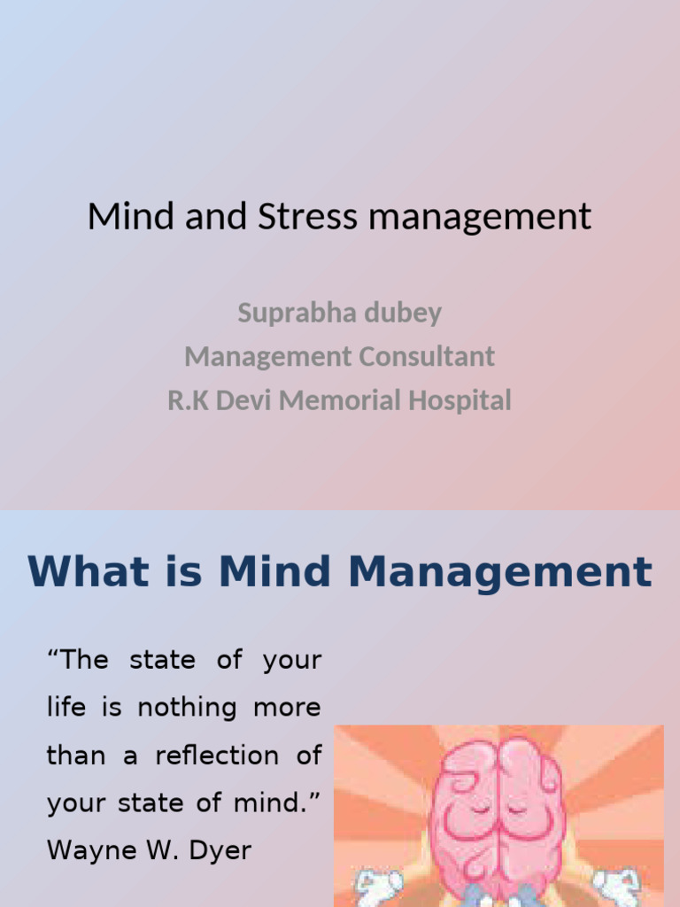 Mind Management for Stress Relief | PDF | Stress (Biology) | Anxiety