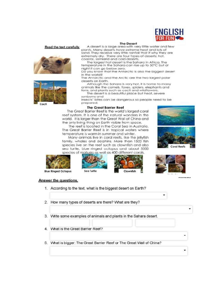 Animal Habitat Reading | PDF