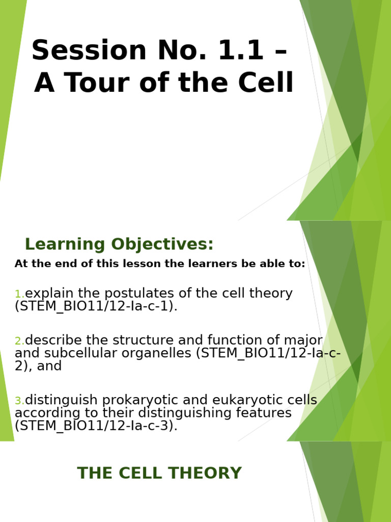 Session No 1.1. A Tour of The Cell | PDF | Chloroplast | Mitochondrion