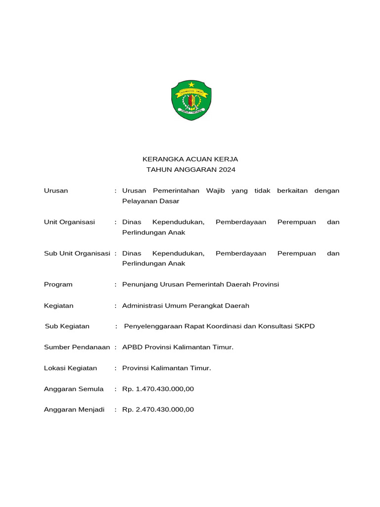 KAK Rakor Sekertariat-Iklan-Reklame-2024 | PDF | Pengelolaan Keuangan & Uang