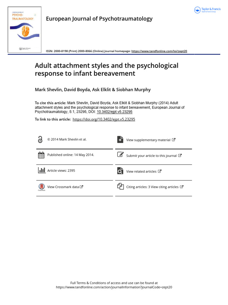 Adult Attachment Styles and The Psychological Response To Infant ...