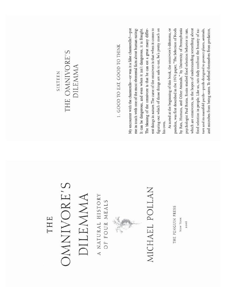 Michael Pollan The Omnivores Dilemma | PDF