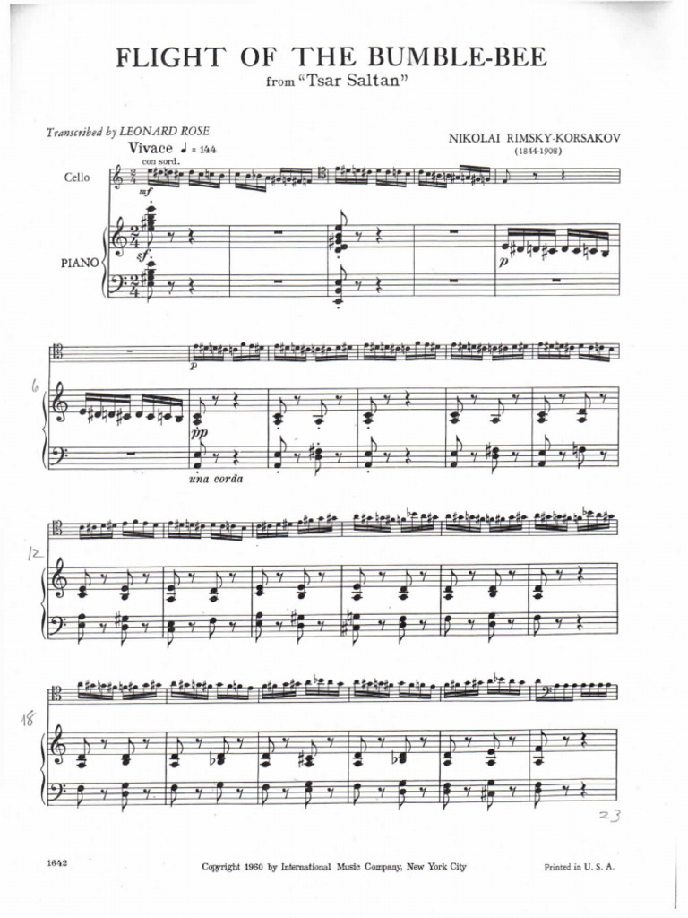 Flight of The Bumble Bee Piano | PDF