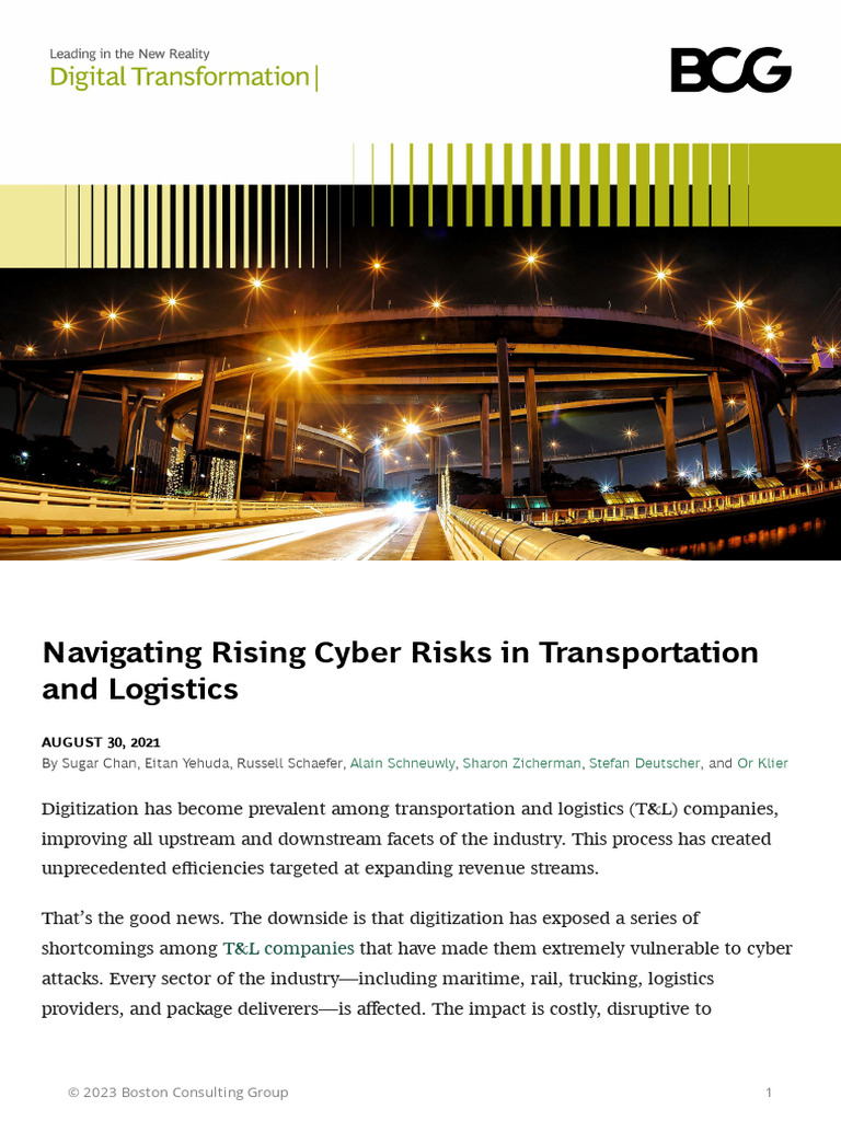 Navigating Rising Cyber Risks in Transportation and Logistics | PDF ...