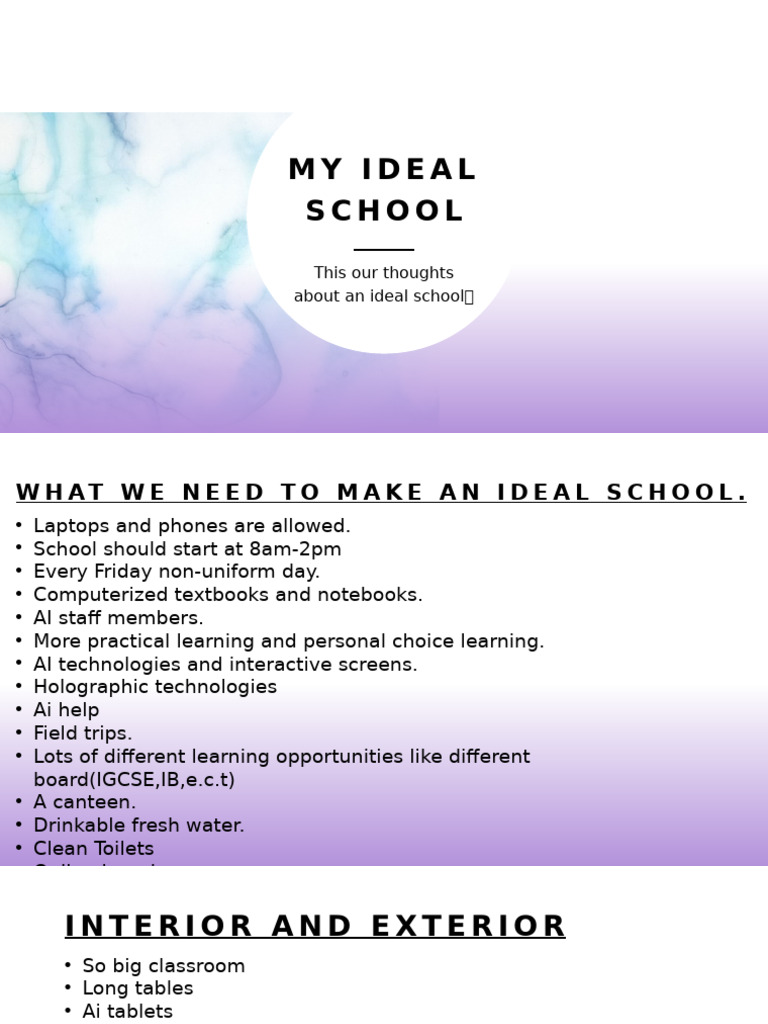 My Ideal School | PDF