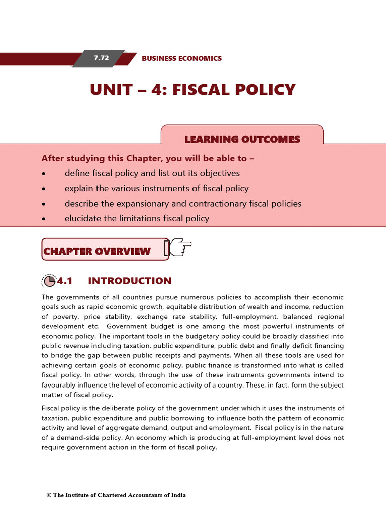 Understanding Fiscal Policy Instruments | PDF | Fiscal Policy ...