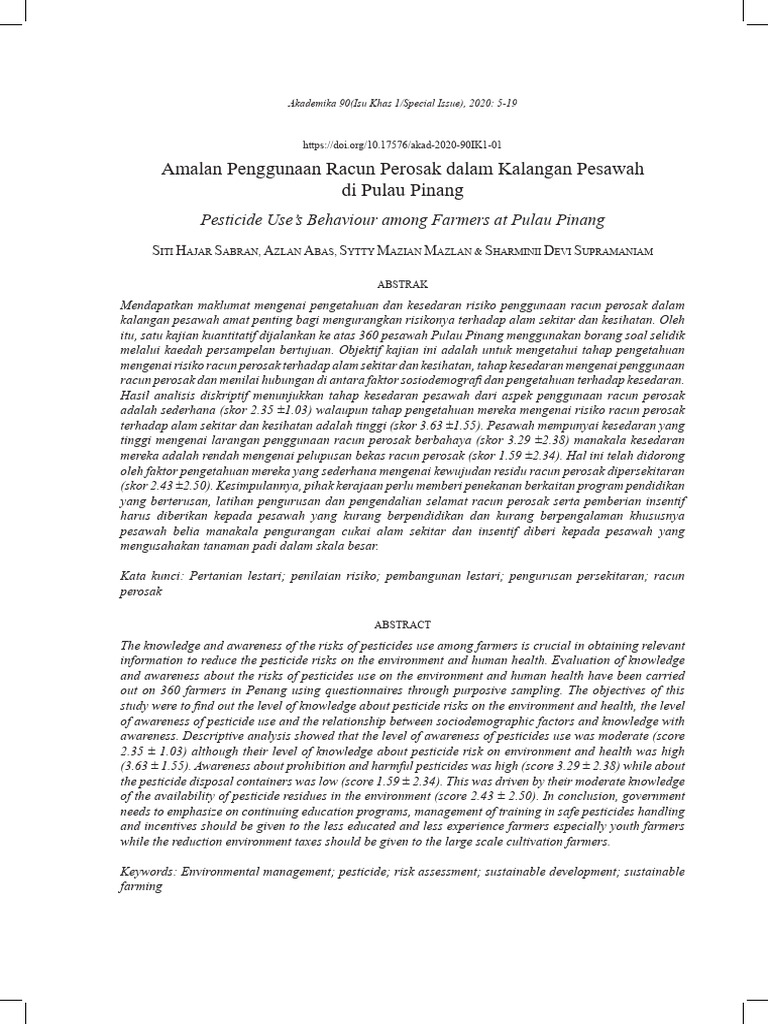 Amalan Penggunaan Racun | PDF