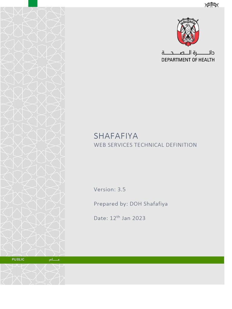 DoH - ShafafiyaPTE - Web Services Technical Definition Document V3 ...