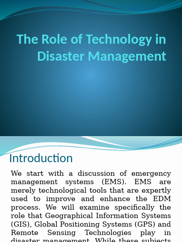 The Role of Technology in Disaster Management | PDF | Electromagnetic ...