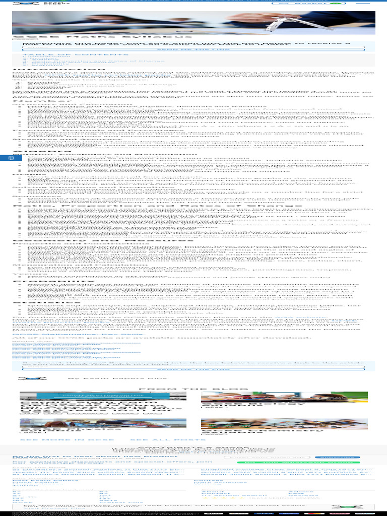 GCSE Maths Syllabus Eight Subject Areas Explained in Detail | PDF ...