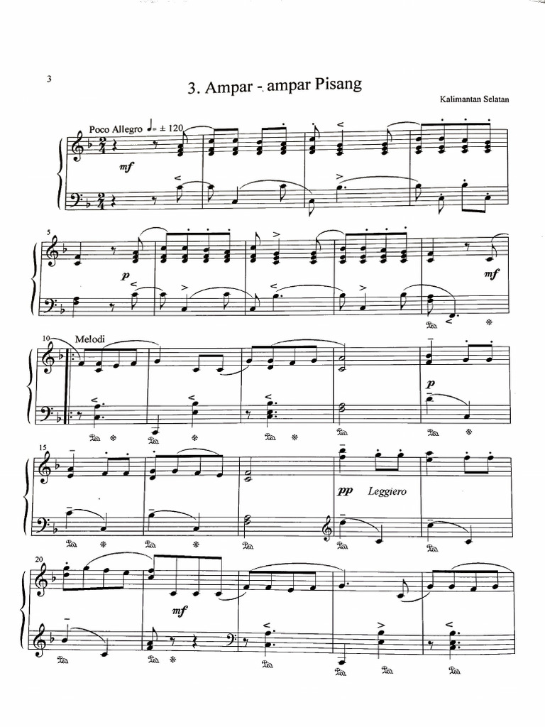 Ampar - Ampar Pisang Piano Sheet Music | PDF