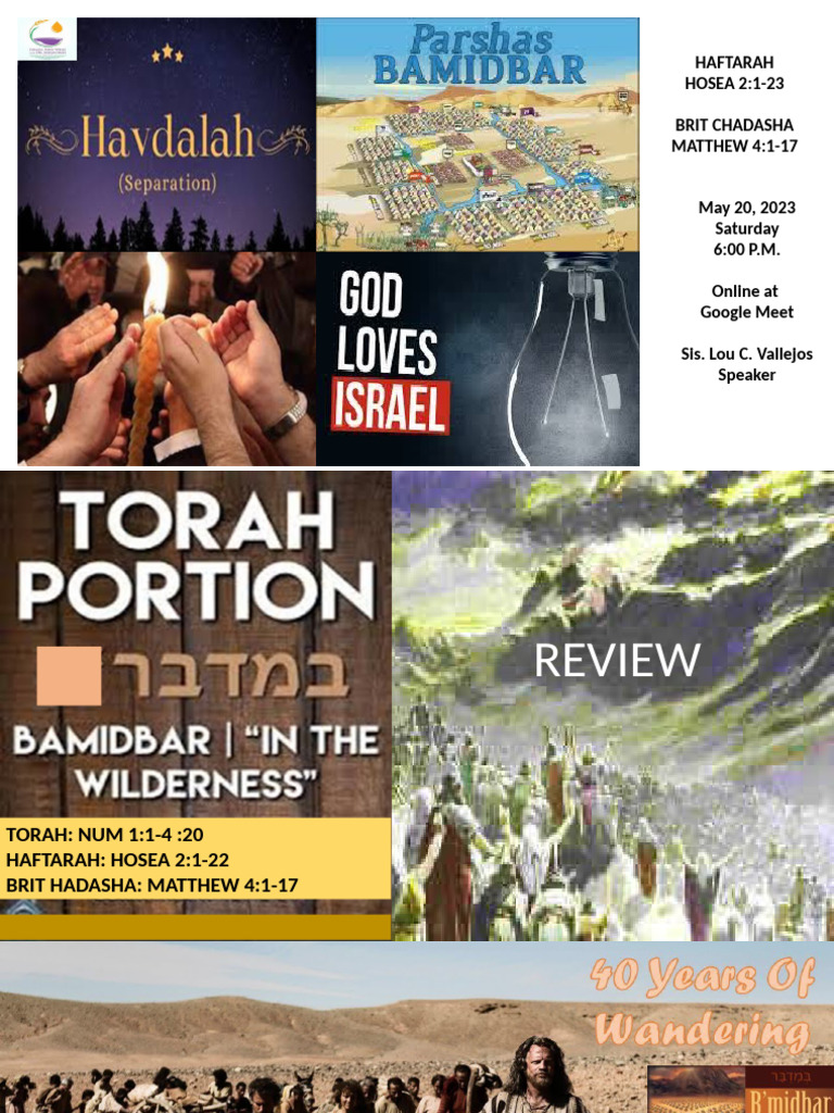 1.a May 20-Lou - Torah Bmidbar - in The Desert-Shabbath | PDF | John ...