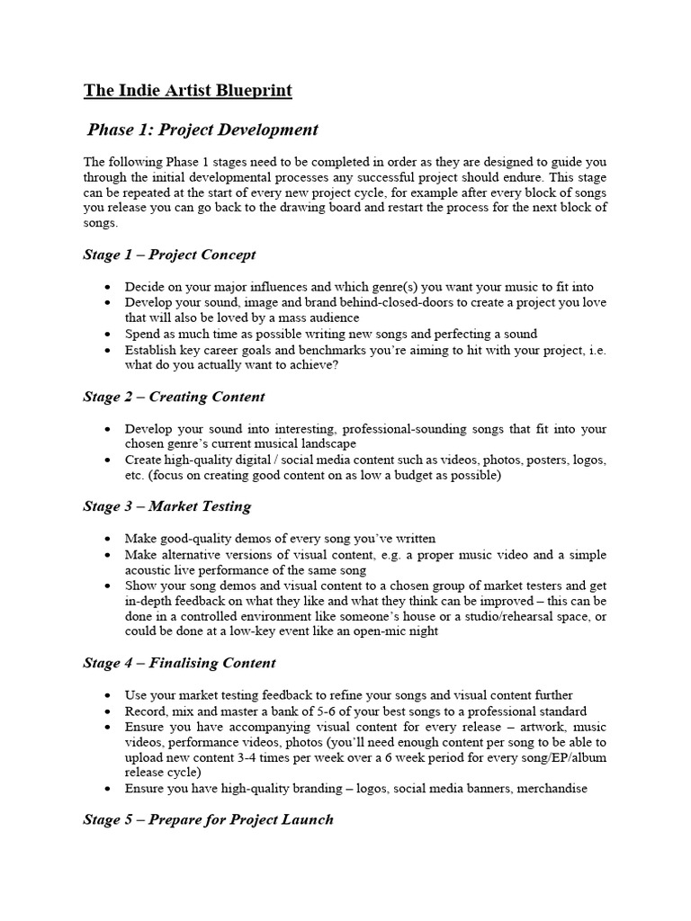 Indie Artist Blueprint Guide | PDF | Advertising | Social Media