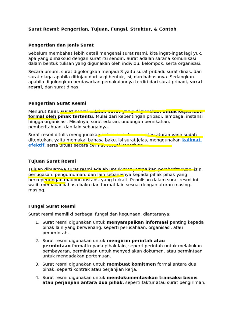 Panduan Lengkap Surat Resmi | PDF