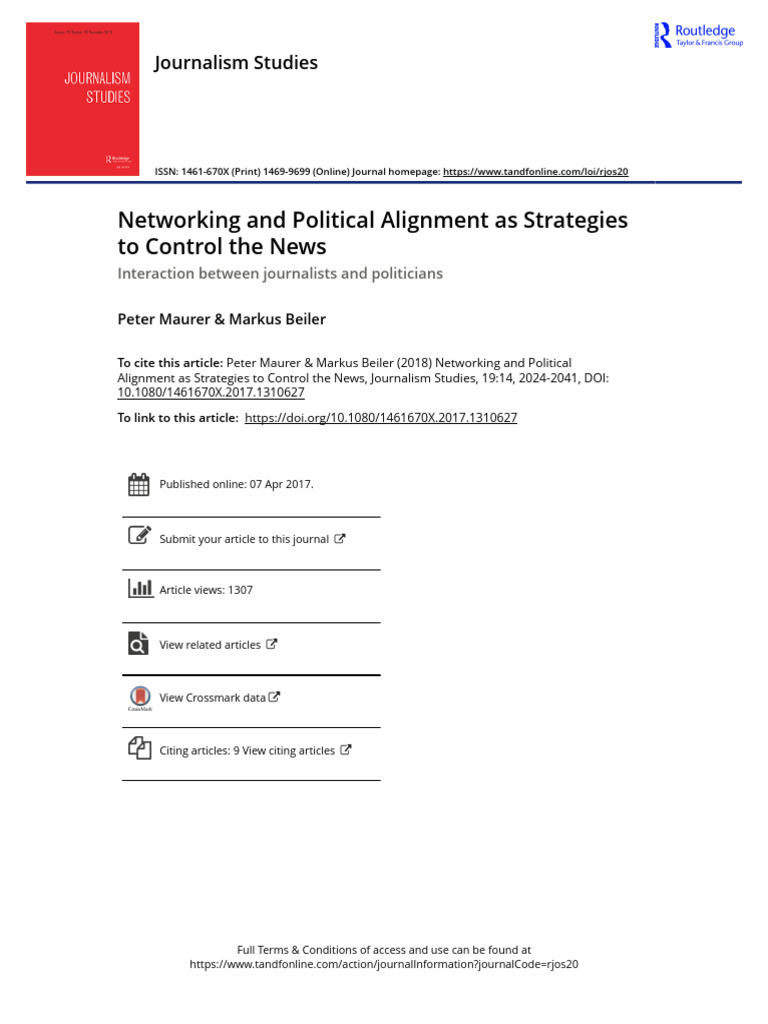Maurer 2018 Networking and Political Alignment | PDF | News | Journalism