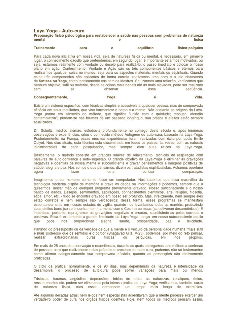 Laya Yoga | PDF | Ioga | Mente