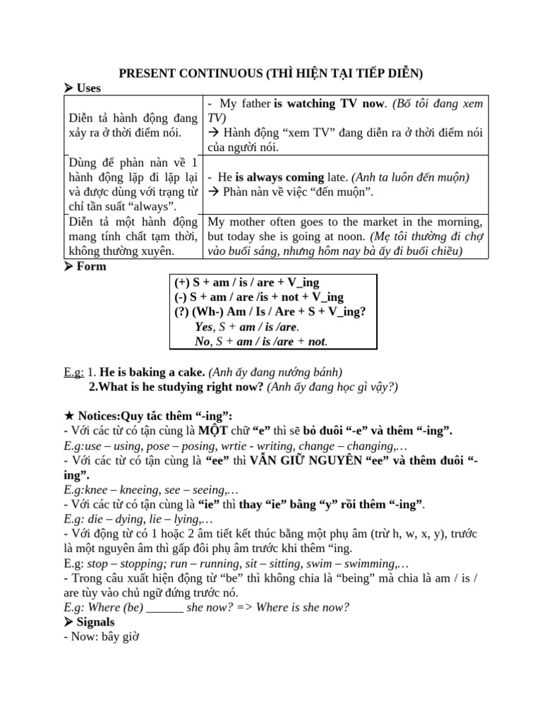 Present Continuous Pdf