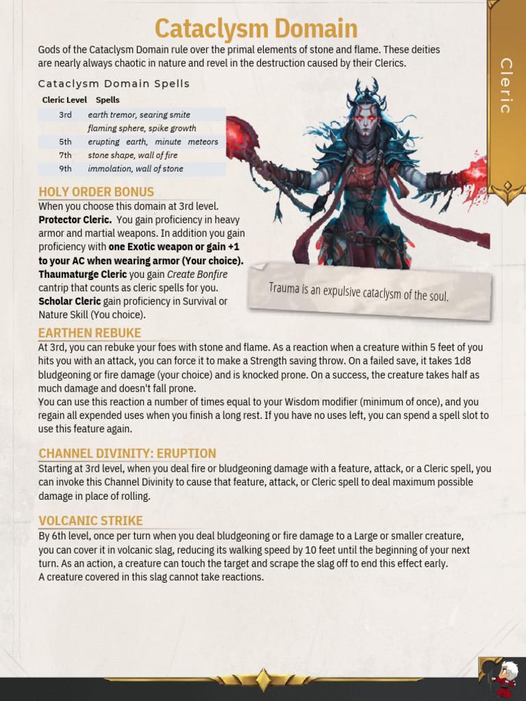 Cataclysm Domain | PDF | Dungeons & Dragons